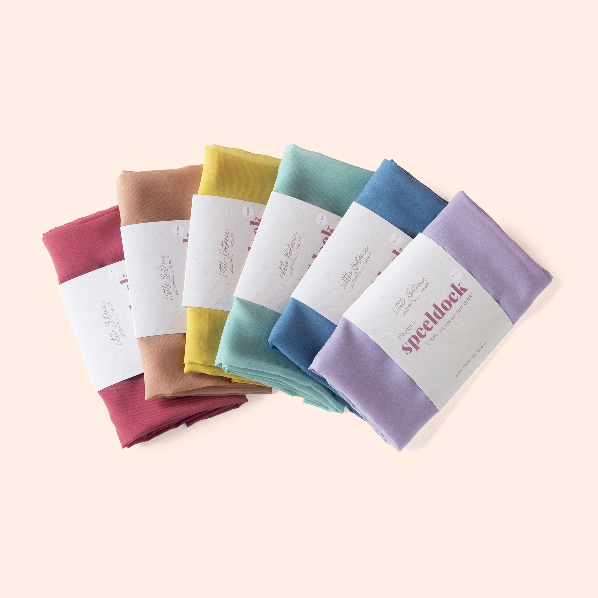 Playcycle pastel play cloths set of 6, 95 cm – Little Botanic label